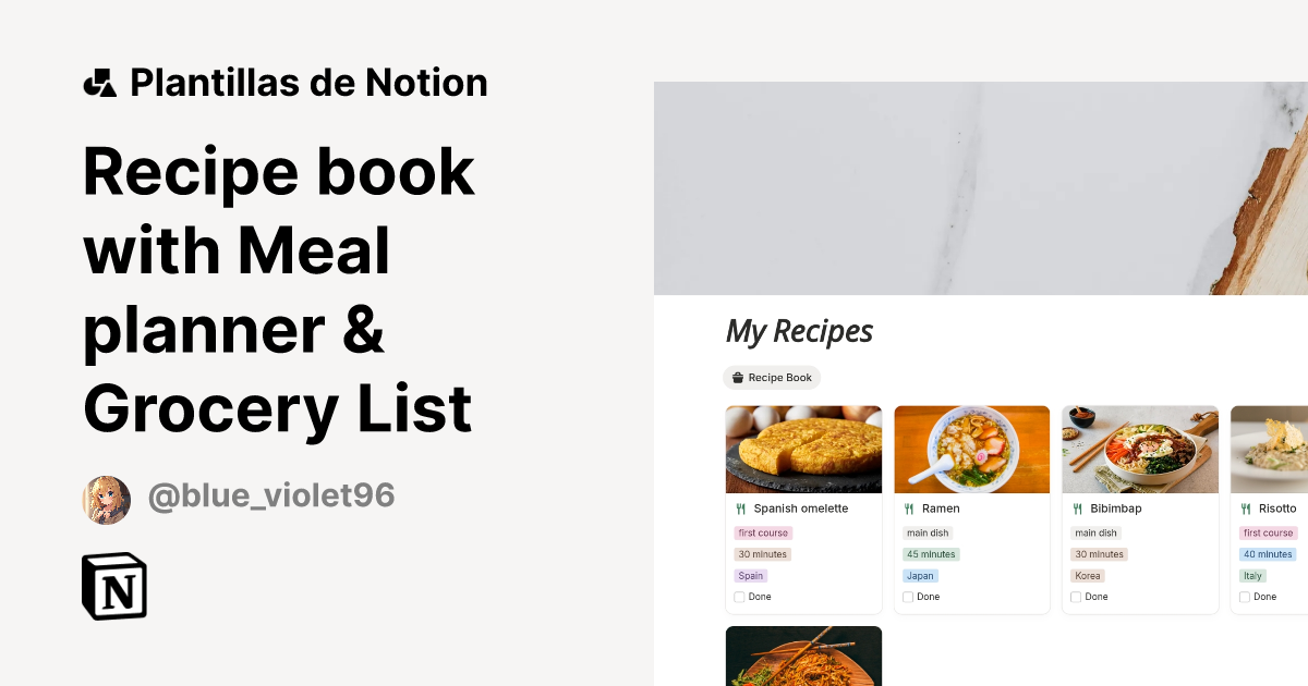 Plantilla 𝙈𝙞 𝙧𝙚𝙘𝙚𝙩𝙖𝙧𝙞𝙤 de Notion Shelf | Notion Marketplace