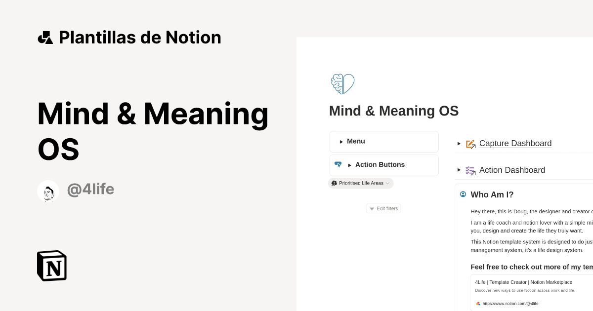 Plantilla Mind & Meaning OS | Notion Marketplace