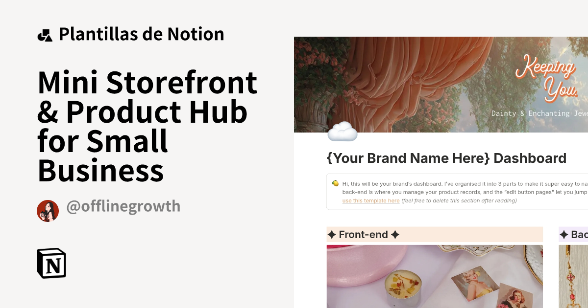 Plantilla Mini Storefront & Product Hub for Small Business de Offline ...