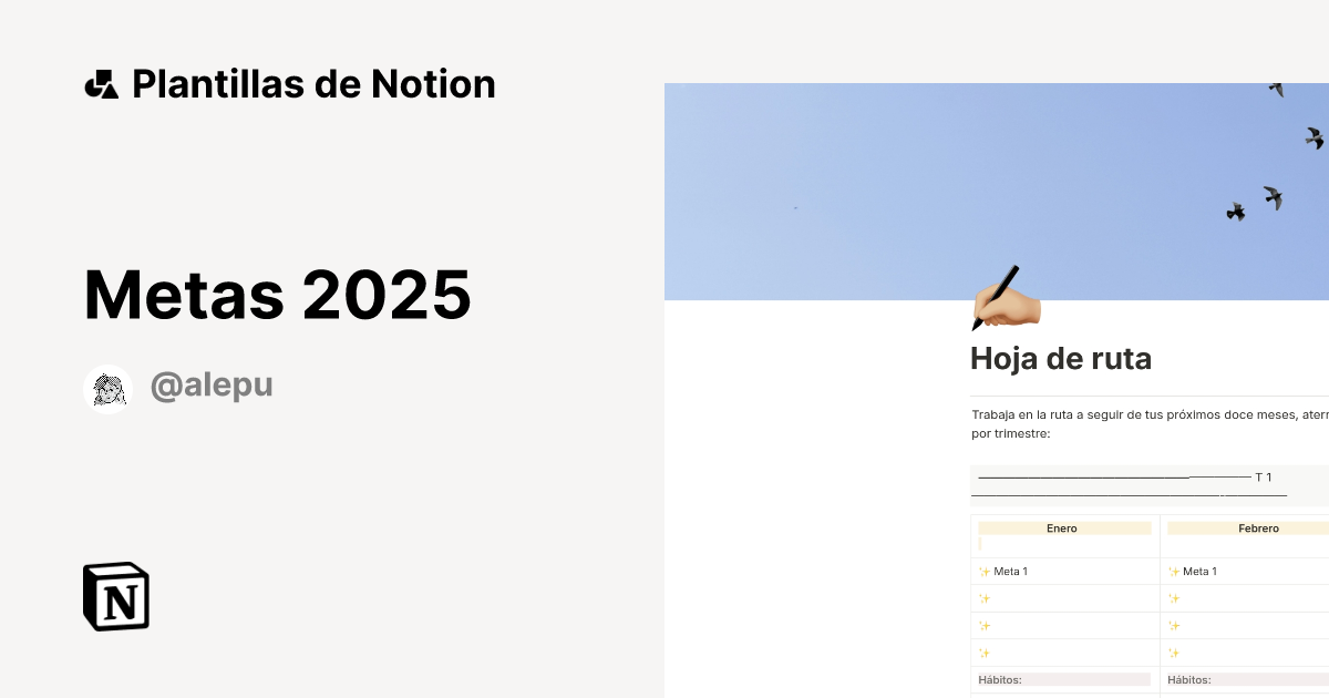 Plantilla Metas 2025 de Ale Pulido Reyna | Notion Marketplace