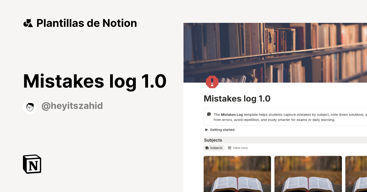 Plantilla Mistakes log 1.0 | Notion Marketplace