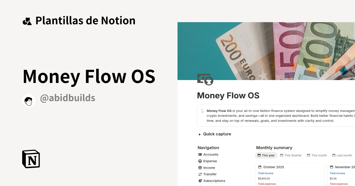 Plantilla Money Flow OS | Notion Marketplace