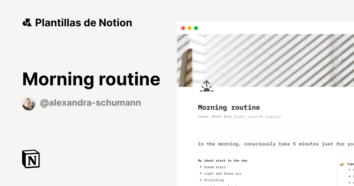 Plantilla Morning routine | Notion Marketplace