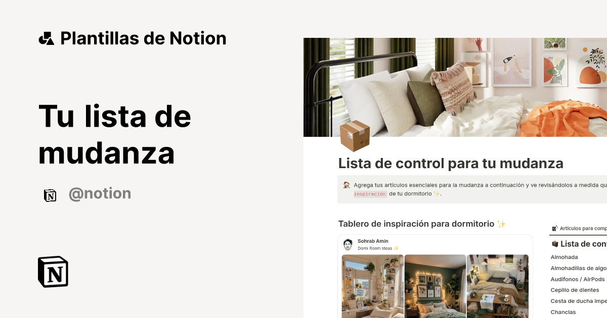Plantilla Tu lista de mudanza 2025 | Notion Marketplace