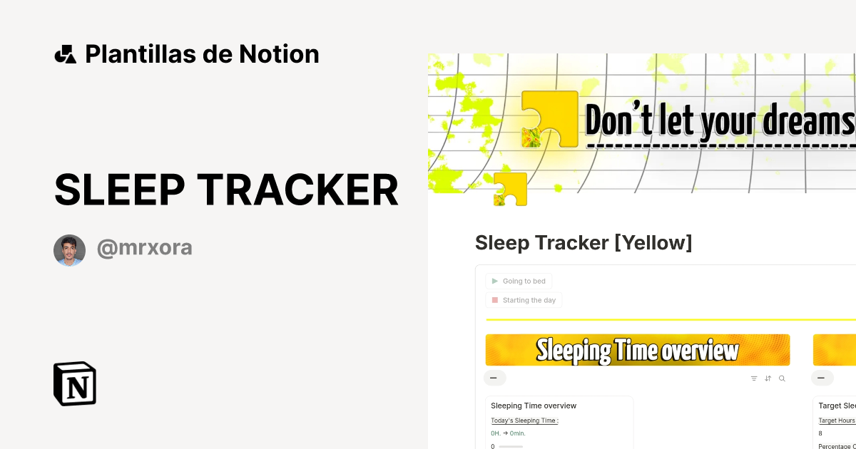 Plantilla SLEEP TRACKER | Notion Marketplace