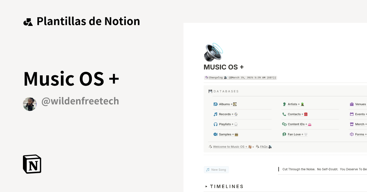 Plantilla Music OS + | Notion Marketplace