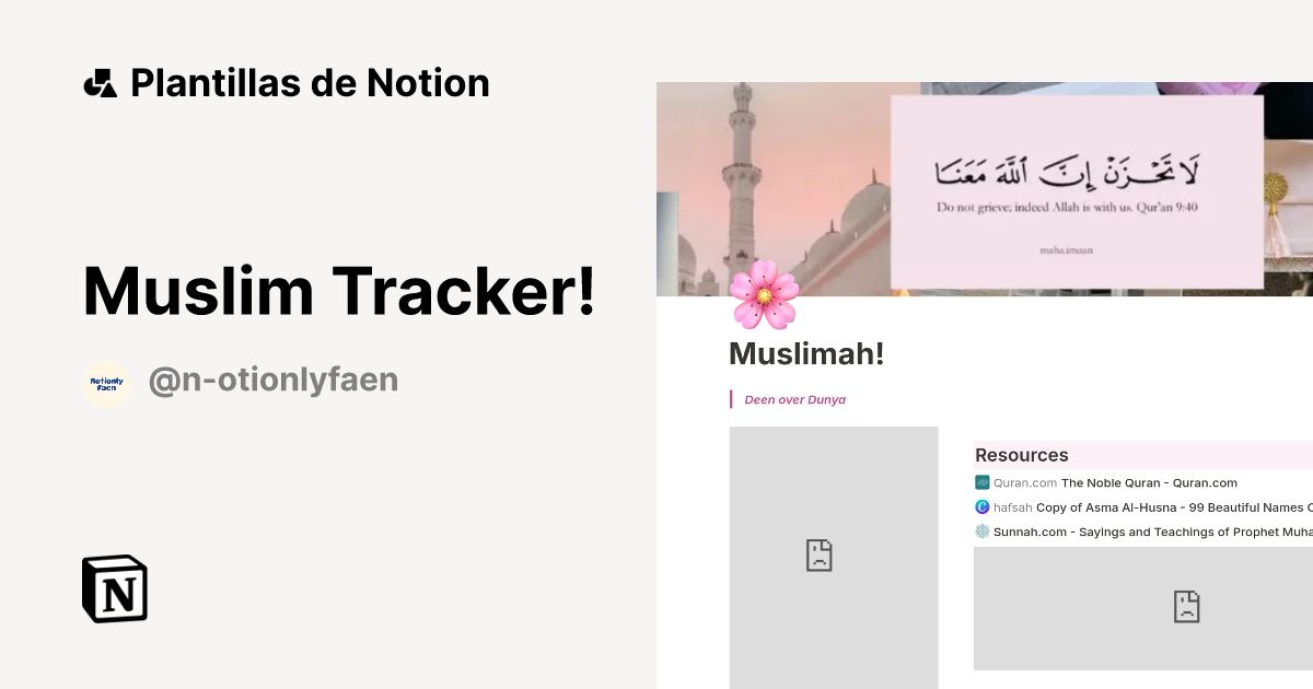 Plantilla Muslim Tracker! | Notion Marketplace