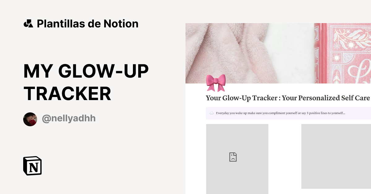 Plantilla MY GLOW-UP TRACKER | Notion Marketplace
