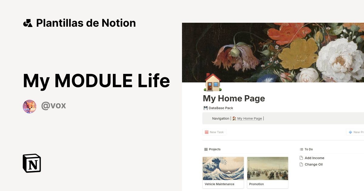 Plantilla My MODULE Life de VoxQuintinious | Notion Marketplace