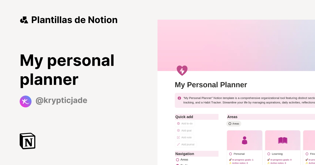 Plantilla My personal planner | Notion Marketplace