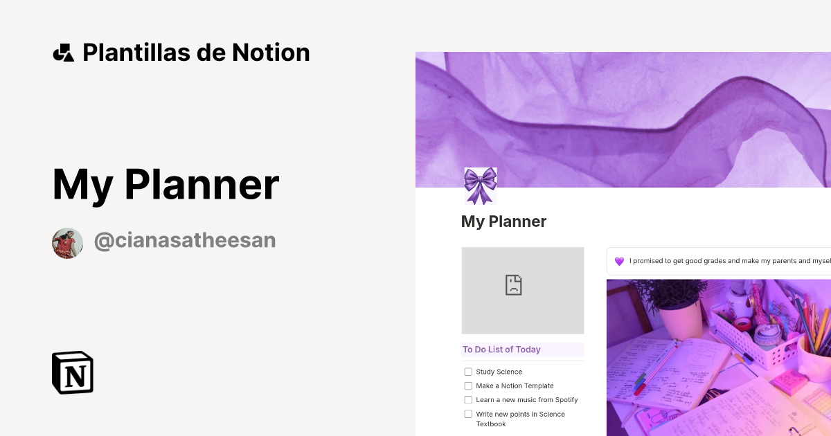 Plantilla My Planner | Notion Marketplace