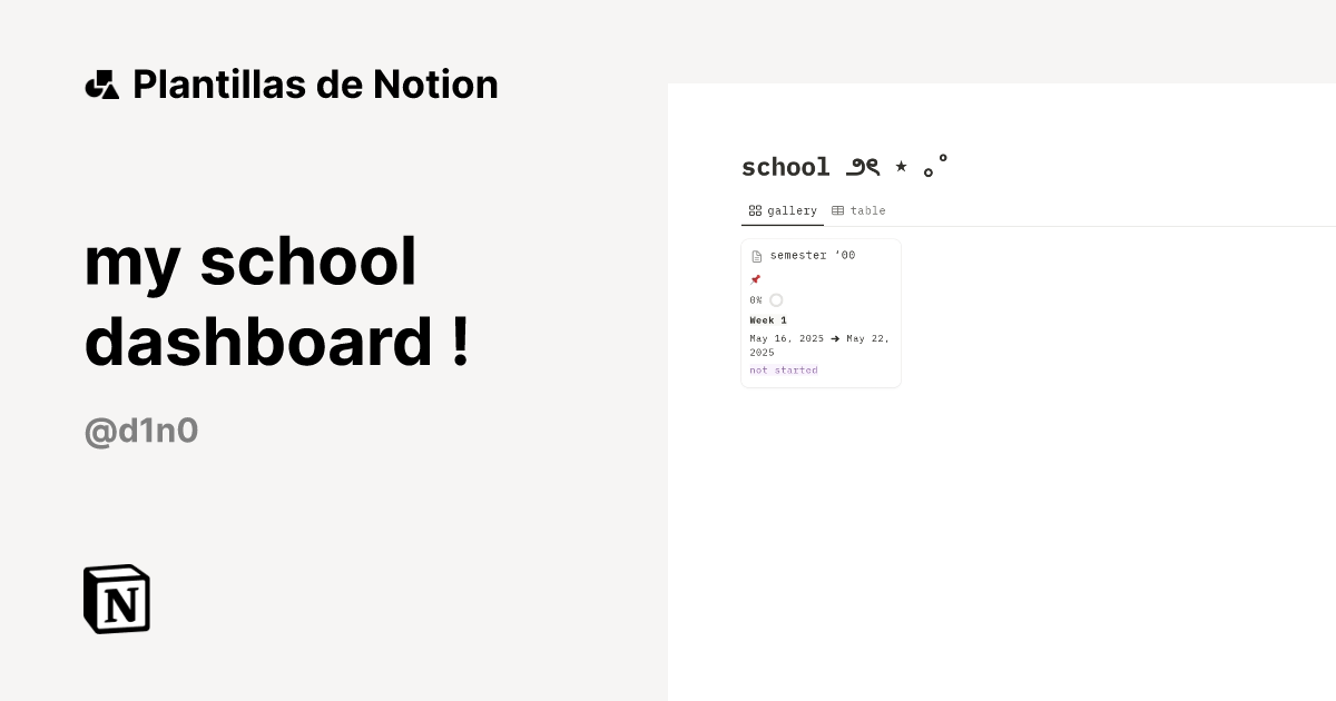 Plantilla my school dashboard ! | Notion Marketplace
