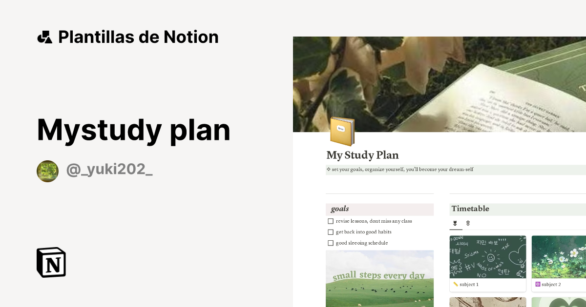 Plantilla Mystudy plan | Notion Marketplace