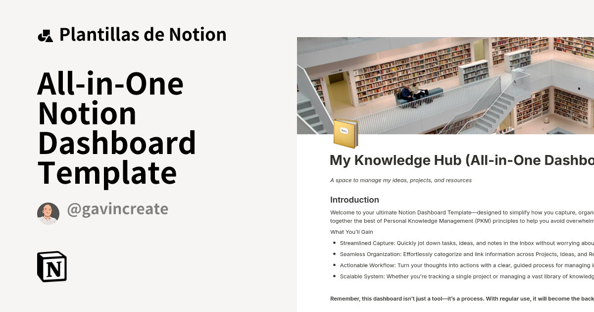 Plantilla All-in-One Notion Dashboard Template | Notion Marketplace