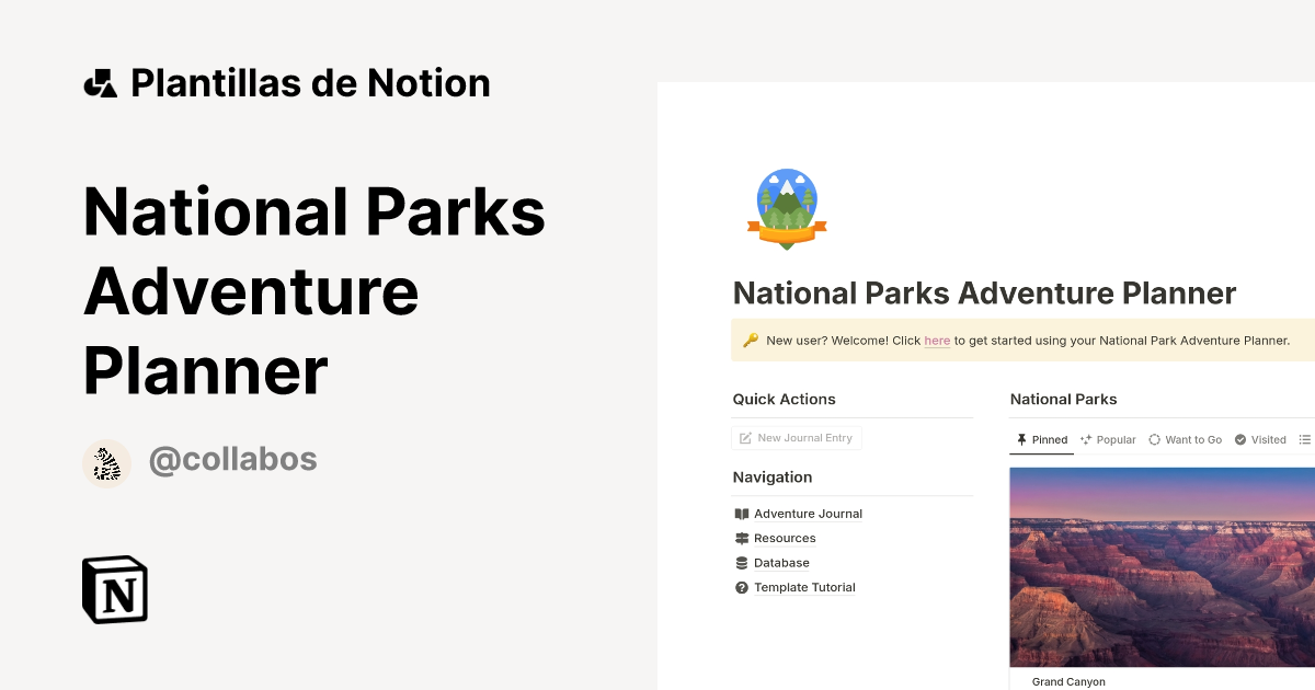 Plantilla National Parks Adventure Planner | Notion Marketplace