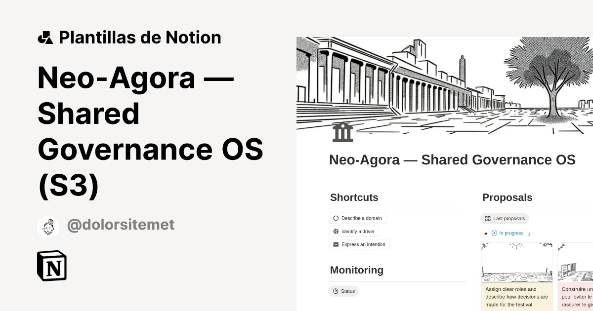 Plantilla Neo-Agora — Shared Governance OS (S3) de Lilian B. | Notion ...
