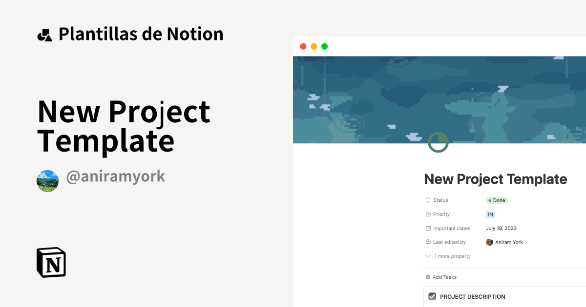Plantilla New Project Template de Ani | Notion Marketplace