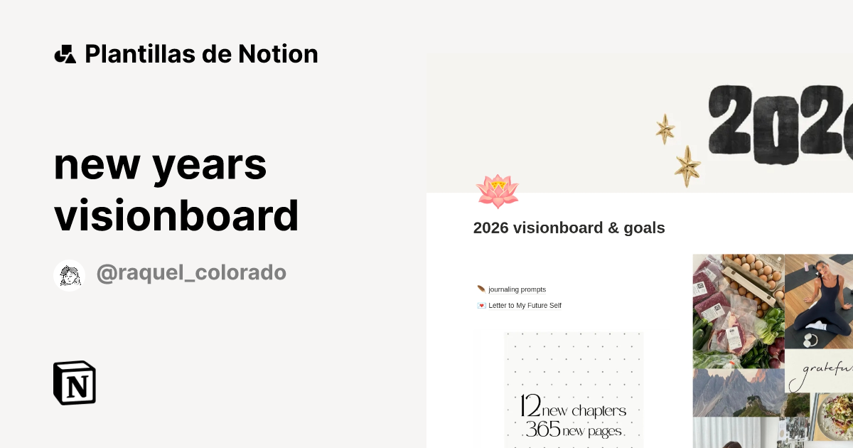 Plantilla new years visionboard | Notion Marketplace