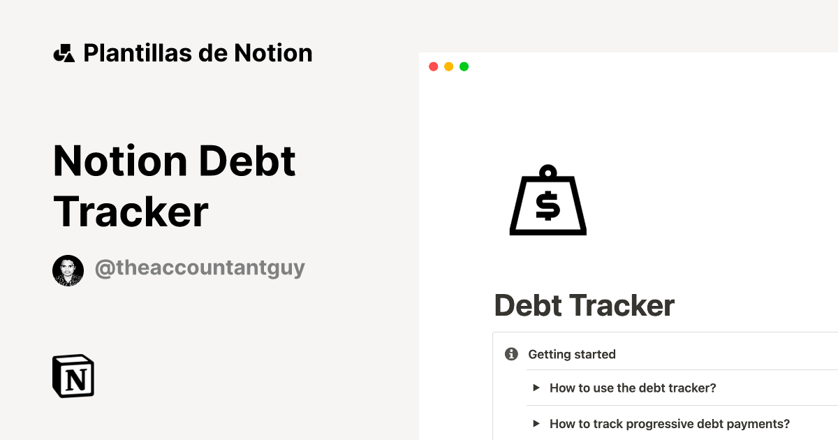 Plantilla Notion Debt Tracker | Notion Marketplace