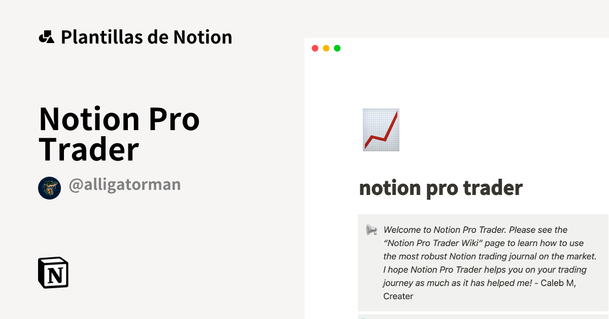 Plantilla Notion Pro Trader de Alligatorman | Notion Marketplace