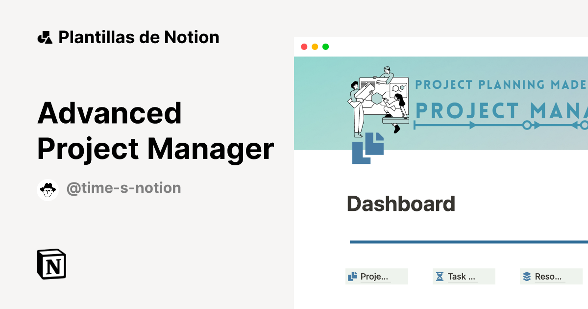 Plantilla Advanced Project Manager de Time's Notion | Notion Marketplace