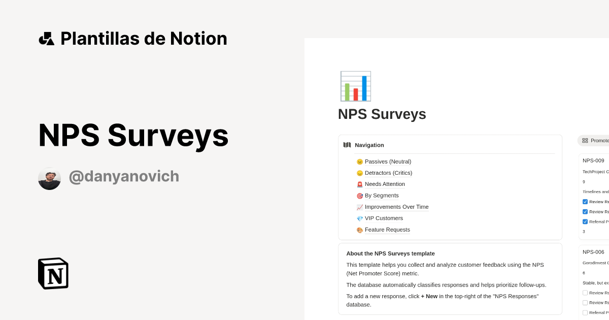 Plantilla NPS Surveys | Notion Marketplace