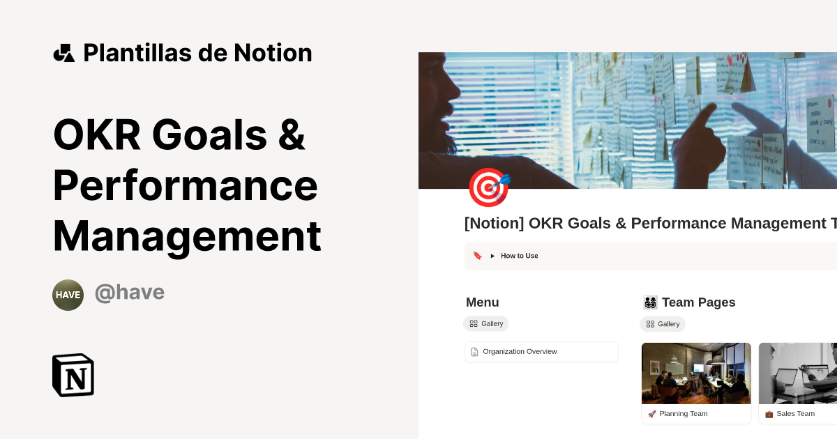 Plantilla OKR Goals & Performance Management | Notion Marketplace