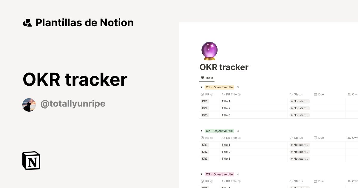 Plantilla OKR tracker | Notion Marketplace