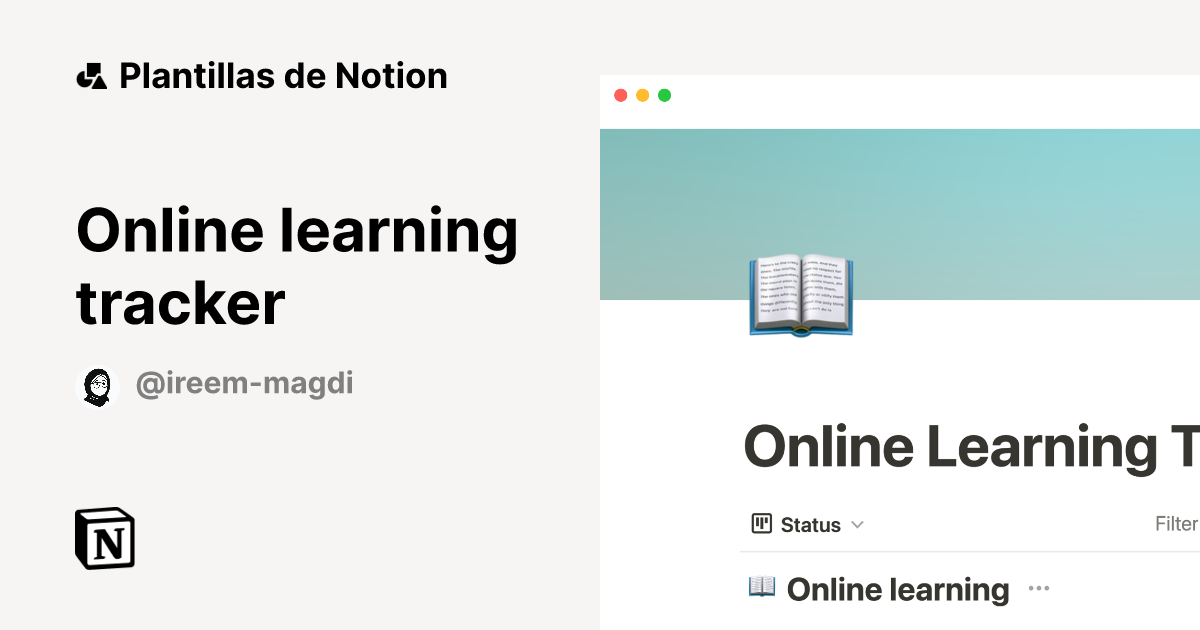 Plantilla Online learning tracker | Notion Marketplace