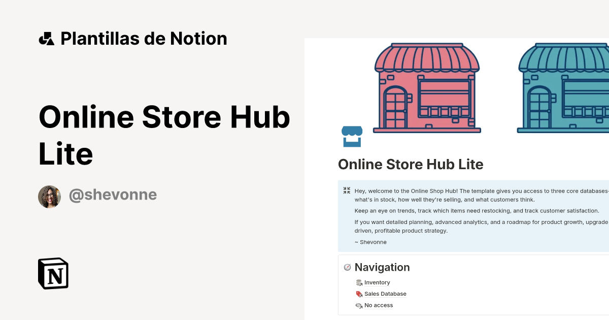 Plantilla Online Store Hub Lite | Notion Marketplace