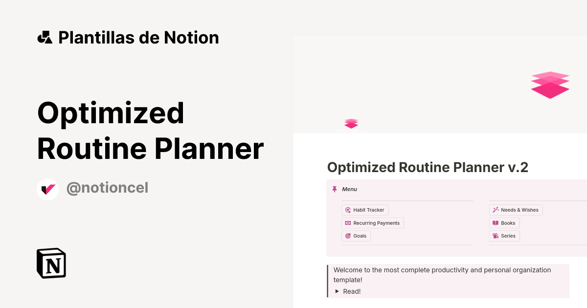 Plantilla Optimized Routine Planner | Notion Marketplace