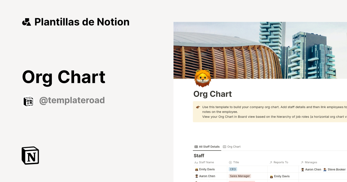 Plantilla Org Chart de Template Road | Notion Marketplace