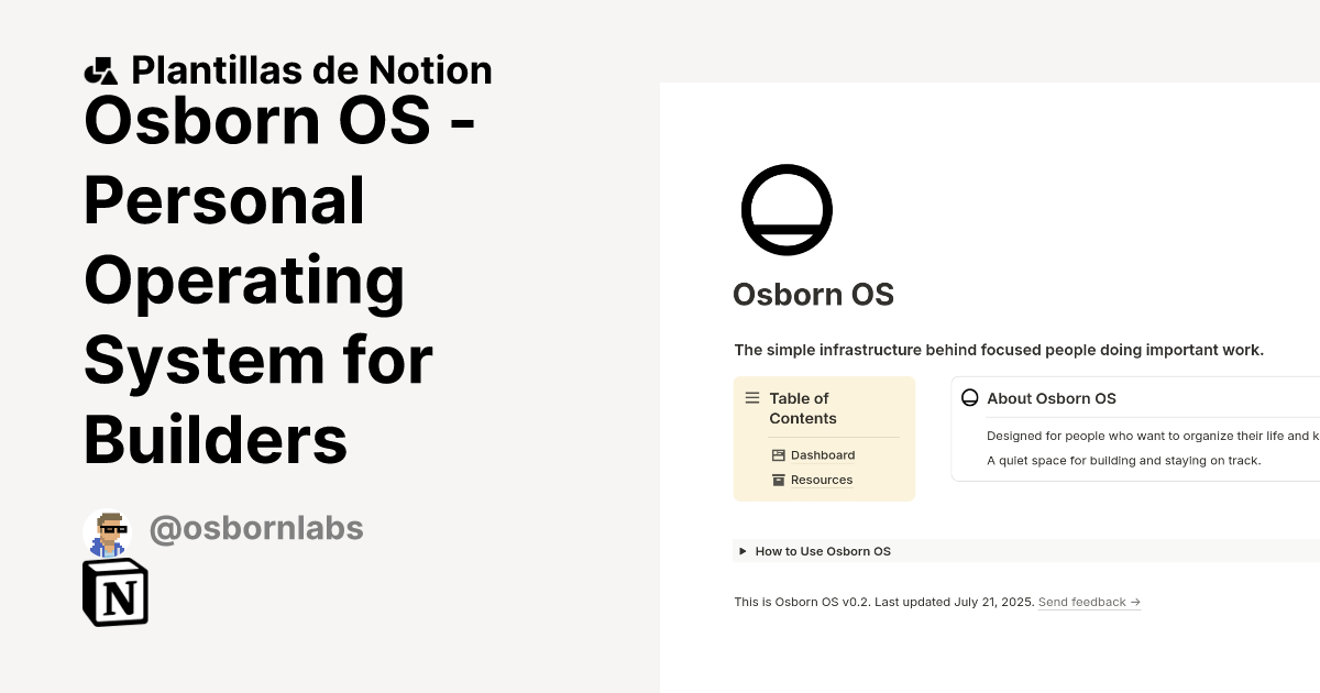 Plantilla Osborn OS - Personal Operating System for Builders de Osborn ...