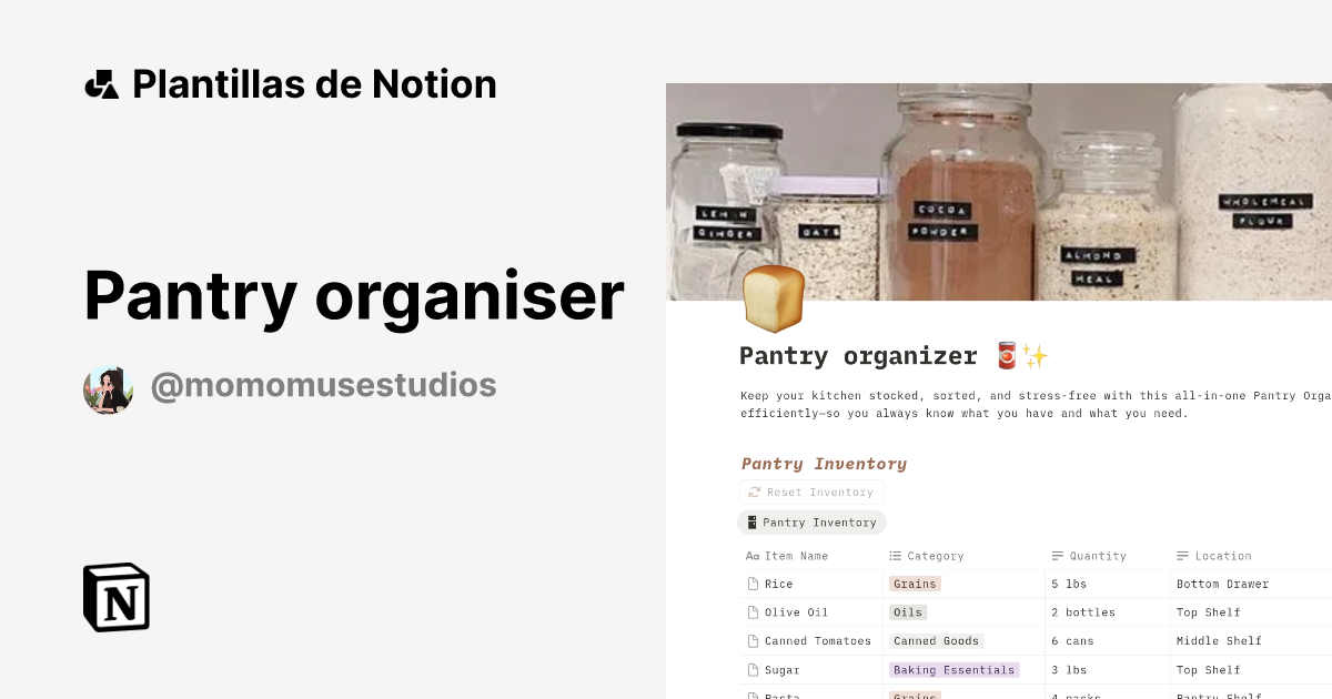 Plantilla Pantry organiser | Notion Marketplace