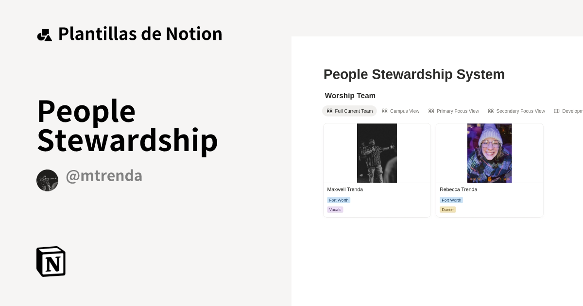 Plantilla People Stewardship | Notion Marketplace
