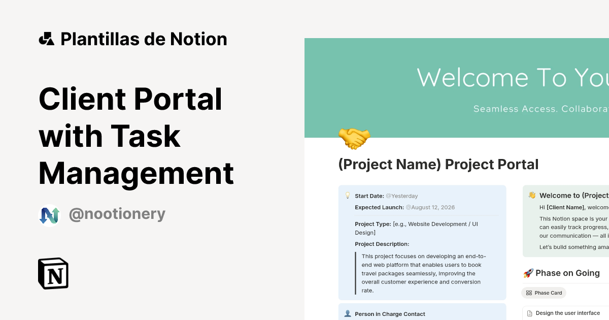 Plantilla Client Portal with Task Management | Notion Marketplace