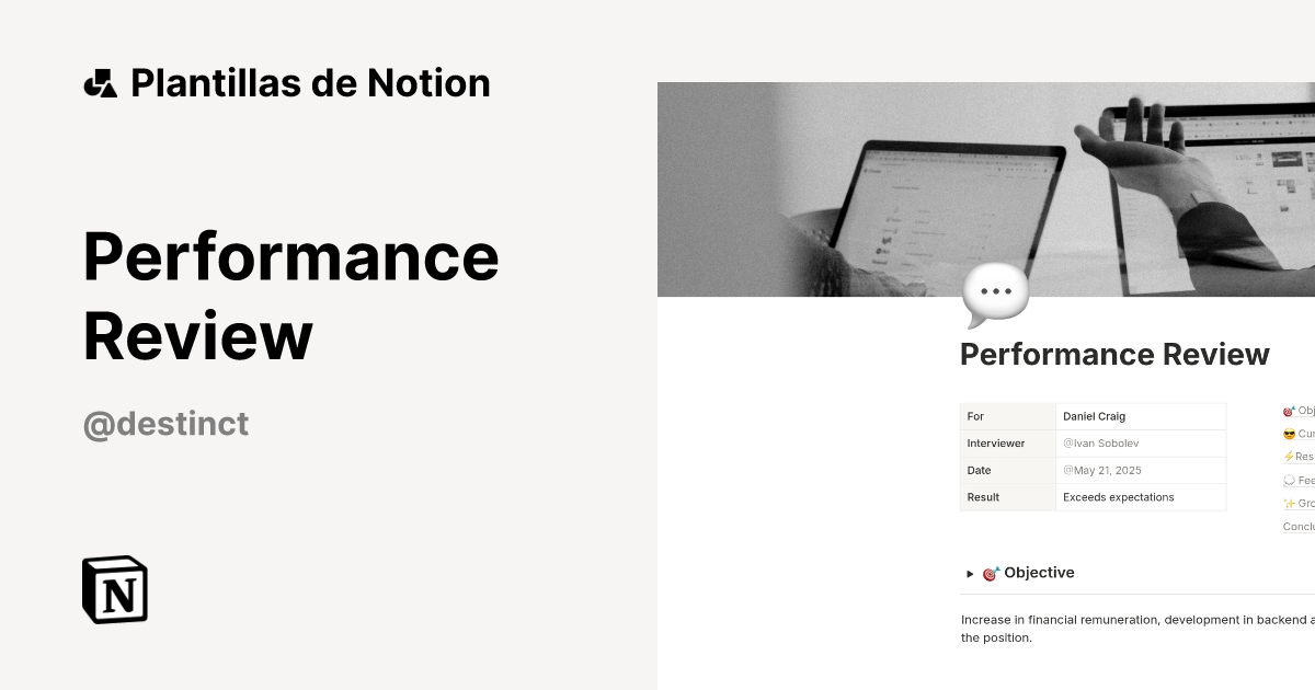Plantilla Performance Review | Notion Marketplace