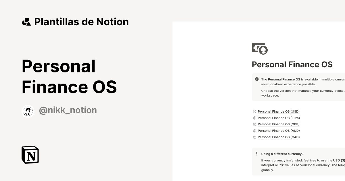 Plantilla Personal Finance OS | Notion Marketplace