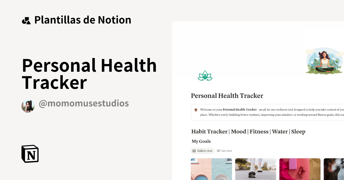Plantilla Personal Health Tracker | Notion Marketplace