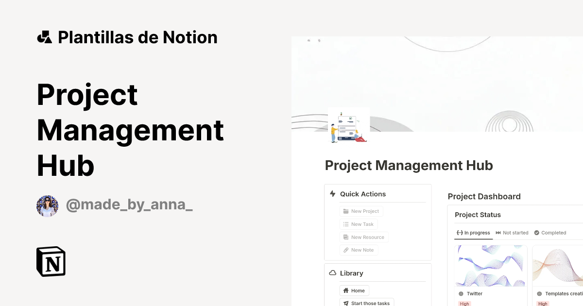 Plantilla Project Management Hub | Notion Marketplace