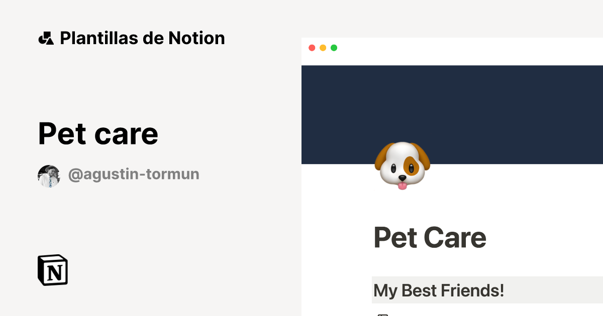 Plantilla Pet care | Notion Marketplace