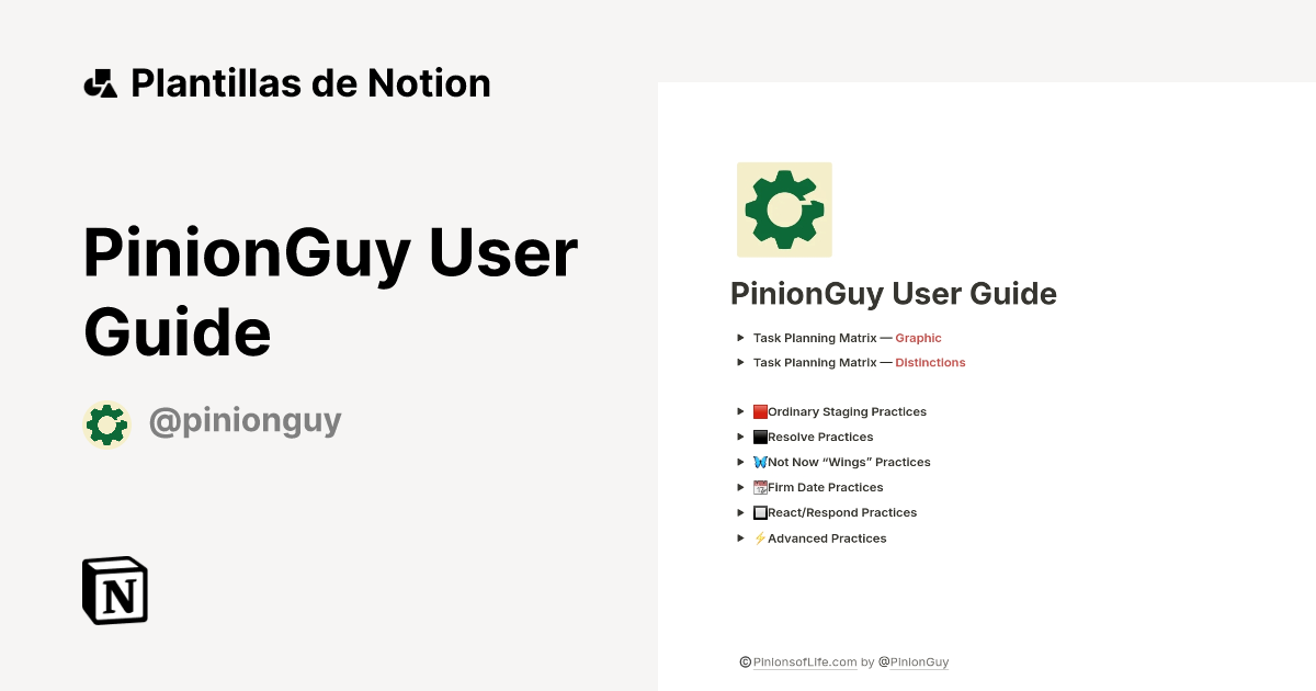 Plantilla PinionGuy User Guide | Notion Marketplace