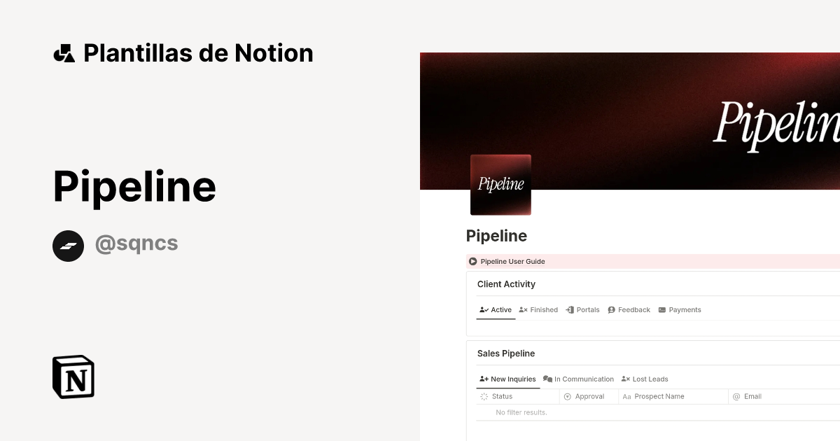 Plantilla Pipeline de SQNCS | Notion Marketplace