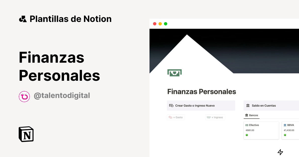 Plantilla Finanzas Personales | Notion Marketplace