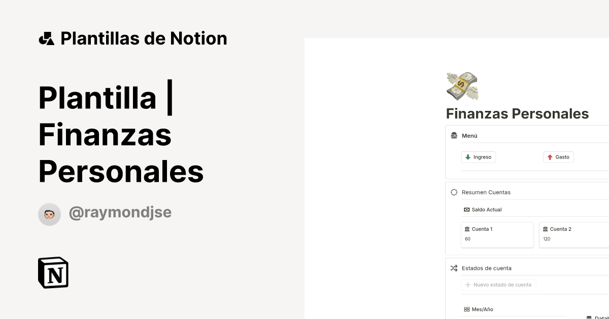 Plantilla Plantilla | Finanzas Personales | Notion Marketplace