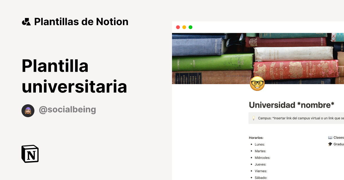 Plantilla Plantilla universitaria | Notion Marketplace