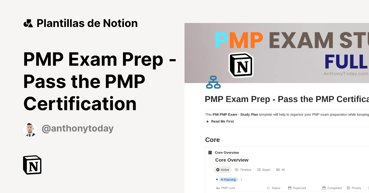 Plantilla PMI PMP Exam - Study Plan | Notion Marketplace
