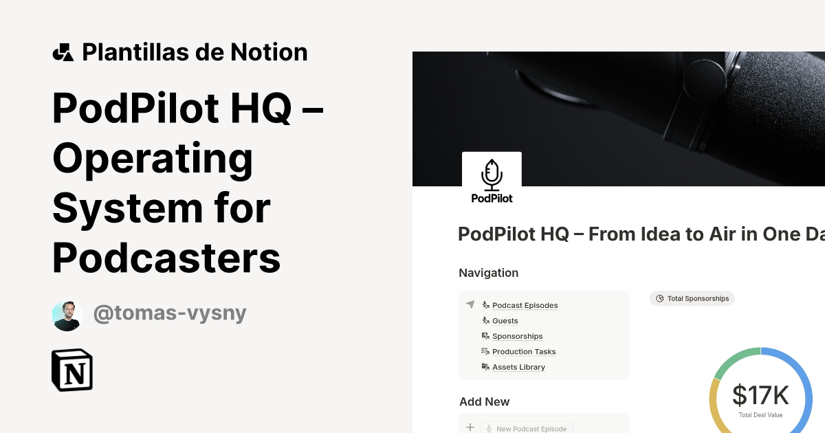Plantilla PodPilot HQ – Operating System for Podcasters | Notion ...