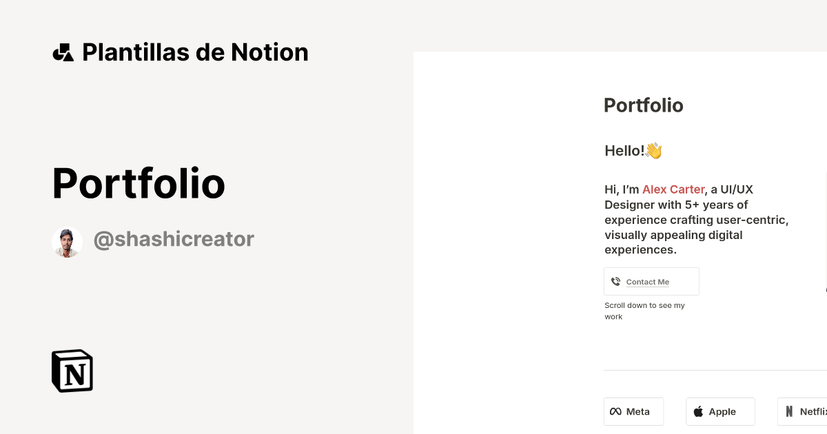 Plantilla Portfolio | Notion Marketplace