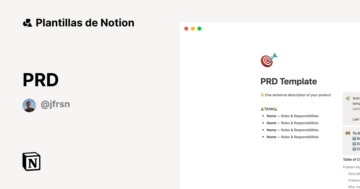 Plantilla PRD | Notion Marketplace